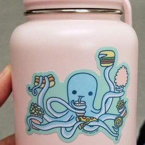 Octopus Sticker, Aquatic Decal, Ocean Animals, Funny Stickers, Fast ...