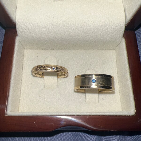 14k Gold Hammered Rustic Men Wedding Band, 7mm Handcrafted Classic ...