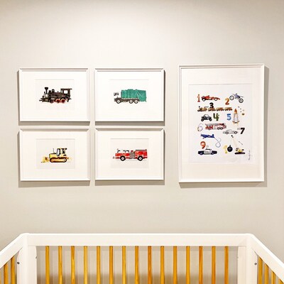 Numbers Print, Printable Number Transportation Poster, Learning Numbers ...