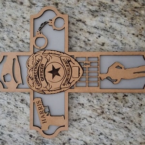 Wooden Laser Cut Police Cross Cop USA Law Enforcement - Etsy