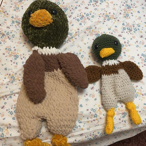 No-sew Miles Mallard Duck Snuggler Crochet PATTERN Duck Amigurumi ...