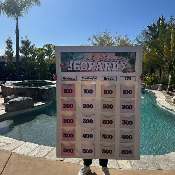 Country Bridal Shower Jeopardy Printable Wedding Game Flowers Hen Do ...