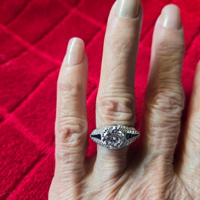 Old Mine Cut Moissanite Diamond Dangle Drop Earring, Solitaire Vintage ...