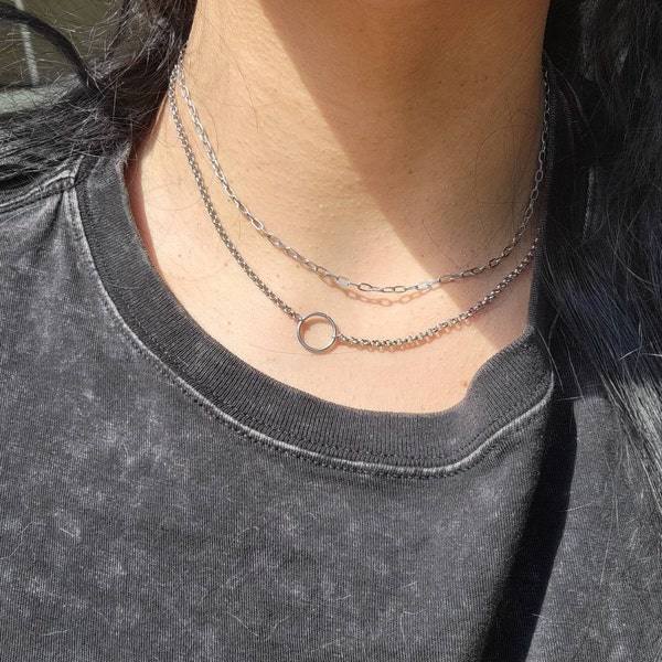 2 Necklaces / NON-TARNISH CHAIN Stainless Steel, Semi Chunky Thick ...