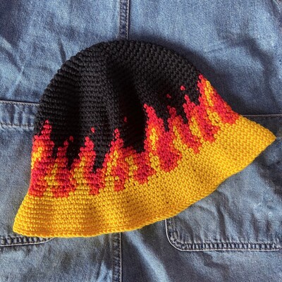 Crochet PATTERN: Flame Bucket Hat Original Pattern - Etsy