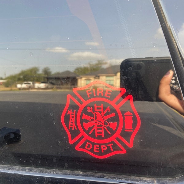 Fire Department Window Vinyl Decal Sticker | Firefighter Decals ...