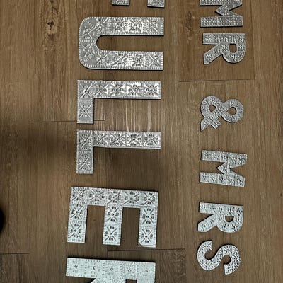 20cm A-Z Aluminium and Wood Letter Wall Hanging Alphabet Names Initials ...