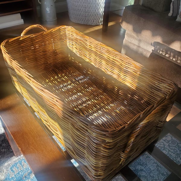 Versatile Rectangular Wicker Basket for Home Organization - Etsy