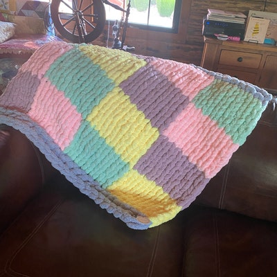 Rainbow Chunky Chenille Yarn Pastel Colors Multicolored - Etsy