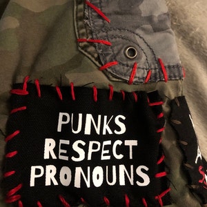 Respect Pronouns Punk Patches Pronoun Patch Trans Patches - Etsy
