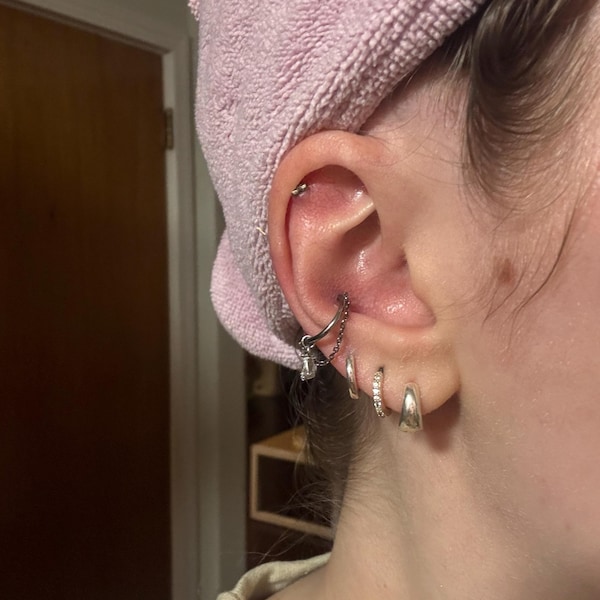 Hidden Helix Piercing 16g F136 Implant Grade Titanium Ball Tassel Flat ...