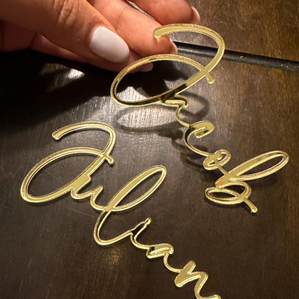 Personalized Gold Acrylic Laser Cut Names|wedding Place Card |laser Cut ...