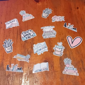 Printable Book Lover Stickers PNG Stickers Print and Cut Book Stickers ...