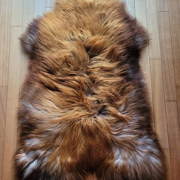 GIANT SHEEPSKIN Double XXL Mouflon Throw Genuine Leather Sheep Skin 48 ...