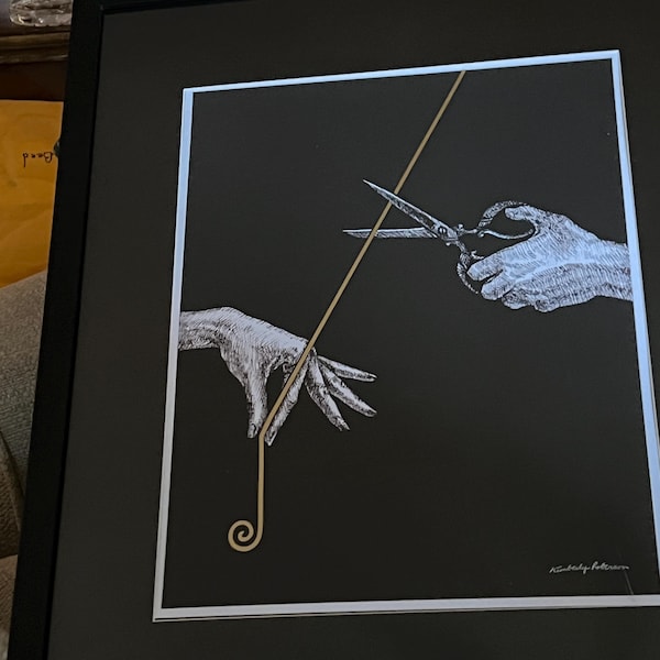 Thread of Life Ancient Greek Mythology Art Print, Gold Foil Embellished ...