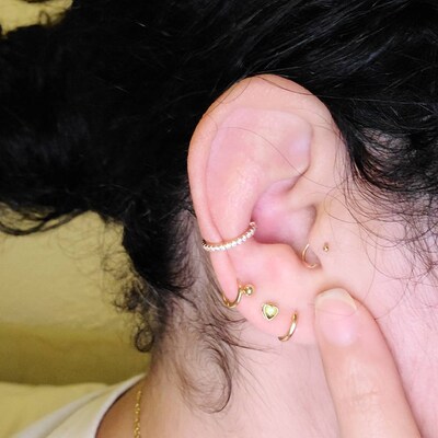 9k Solid Gold 10mm Open Ball Hoop 22 Gauge Gold Hoop 9K - Etsy