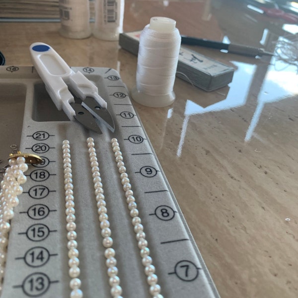 100% SILK Pearl String Thread White Size E 0.5 Oz Spool 200 Yards ...