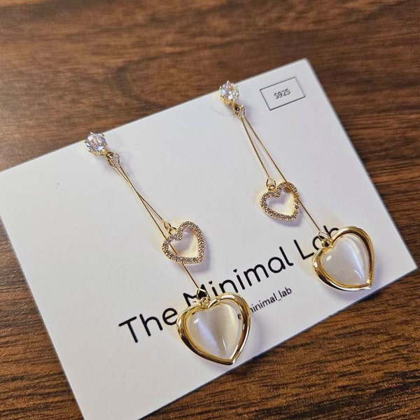 Crystal Pink Heart Necklace Dainty Heart Pendant Necklace Celestial ...