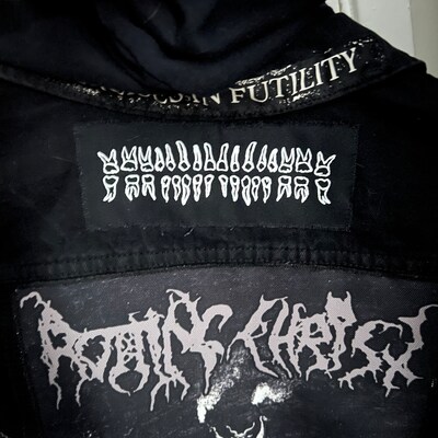 Teeth Patch, Print on Black Cotton Canvas, Occult Patch, Jaw Patch ...