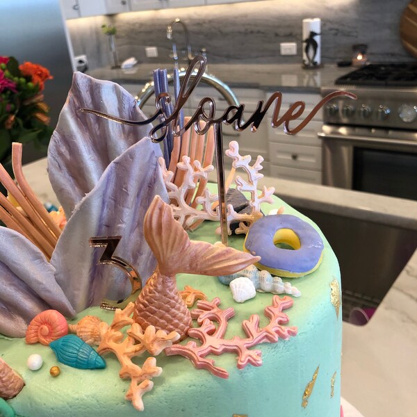 Personalized Name Cake Topper Custom Any Name Cupcake New Baby Cake ...