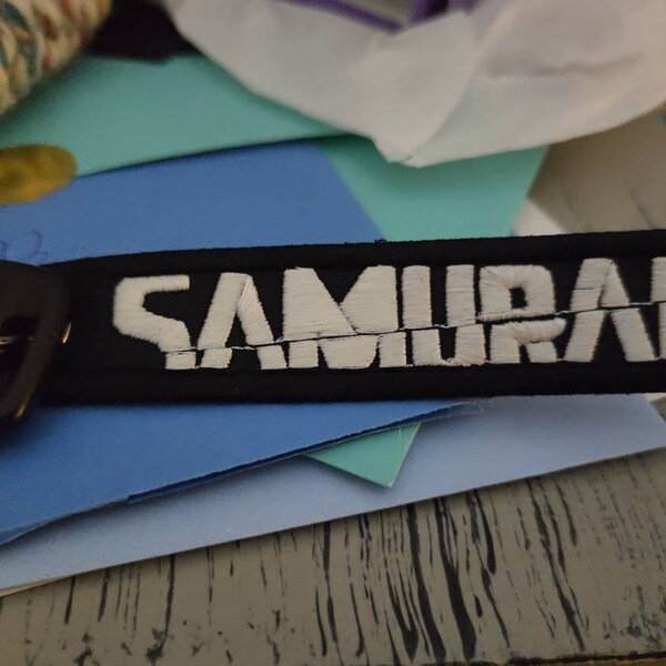 Cyberpunk Themed Jet Tag Embroidered Keychain With Keyring White - Etsy