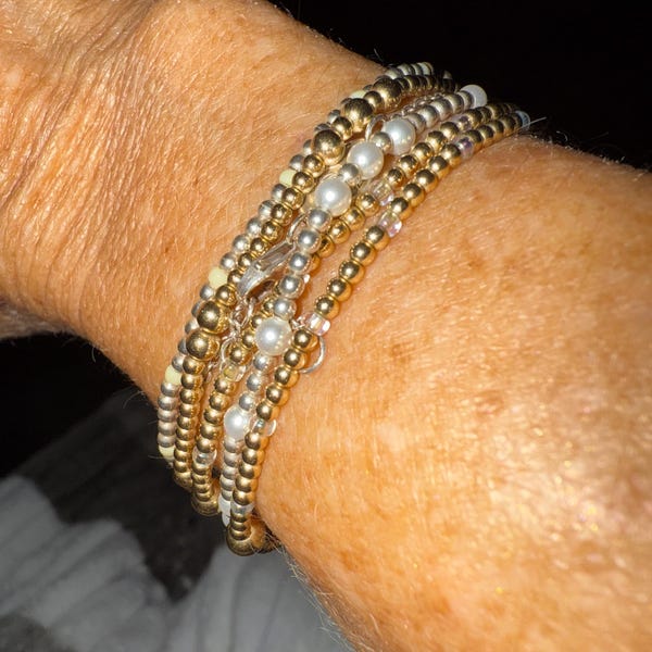 Sandy Waves: Hello Summer | 14k Gold Filled Bracelet | Tiny Beaded ...