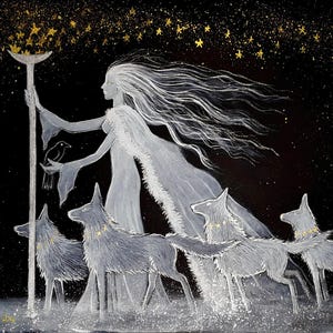 Moongazing Hare Hare and Moon Mystical Hare Pagan Wiccan Hare Art - Etsy