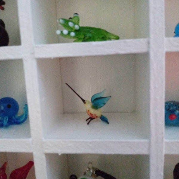 Super Mini Glass Hummingbird, Glass Miniature, Bird Sculpture, Small ...