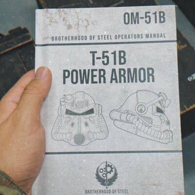 Fallout Inspired Notebook, T-51B Power Armor User Manual Journal Matte ...