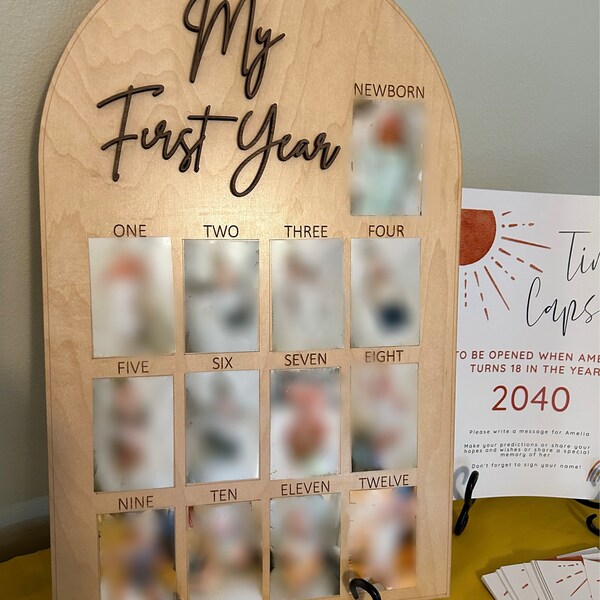 First Birthday Photo Board, My First Year Board, 1st Birthday Board ...