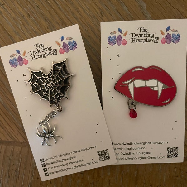 SPIDERWEB ENAMEL PIN, Spider Pin, Web Pin, Spider Web Pin, Horror Pin ...