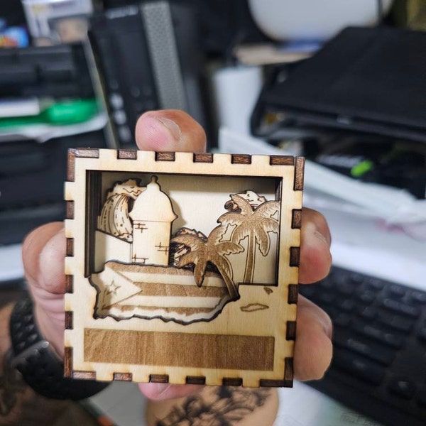 SVG Puerto Rico Shadow Box Laser Cut Files - Etsy