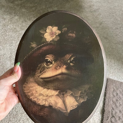 Miss Frog Victorian Portrait Vintage Style Cottagecore Animal Wall Art ...