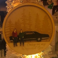 Supernatural Christmas Ornament, Sam, Dean and Baby, Handmade Wooden ...