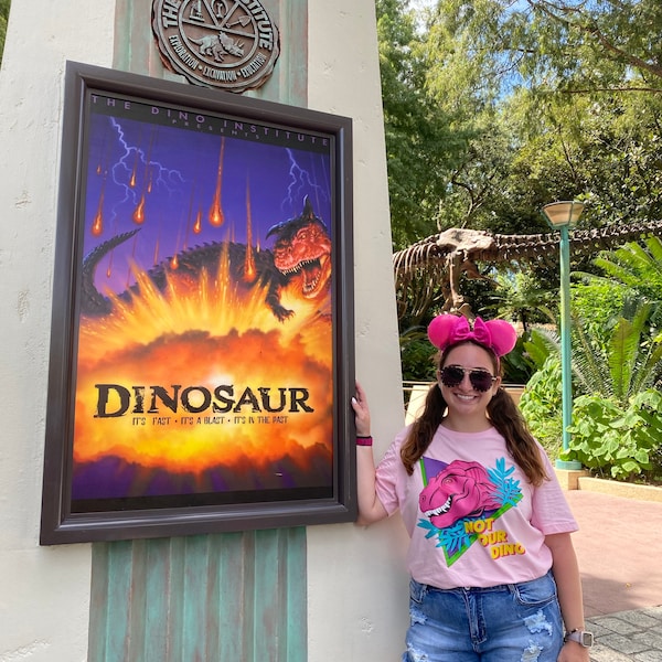 Not Our Dino Unisex Pink Tee, Dinosaur Ride Shirt, Animal Kingdom Tee ...
