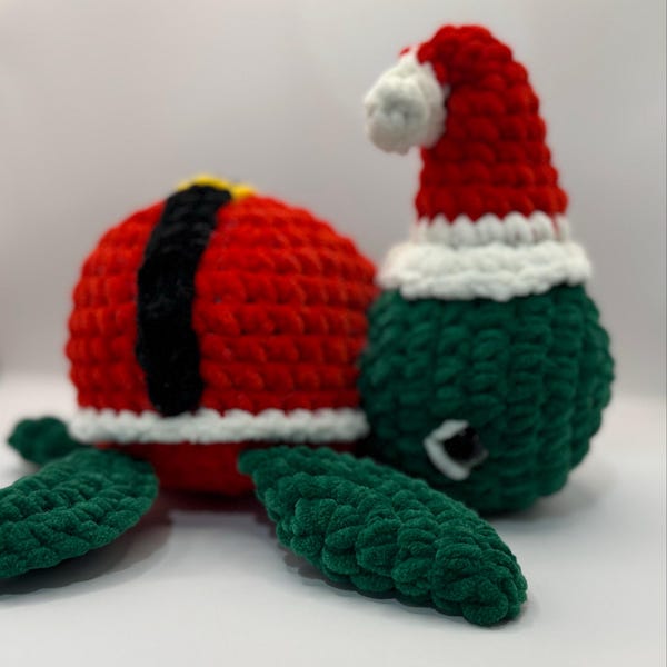 Santa Christmas Turtle Pattern Crochet PDF Download Beginner Friendly ...