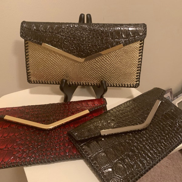 Leather Envelope Clutch - Red Envelope Clutch - Gift for Mom - Evening ...