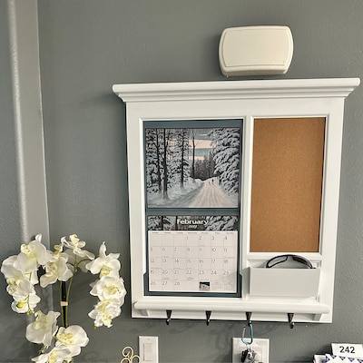 Wall Bulletin Board or Wall Chalkboard Mail Organizer Furniture Wood ...