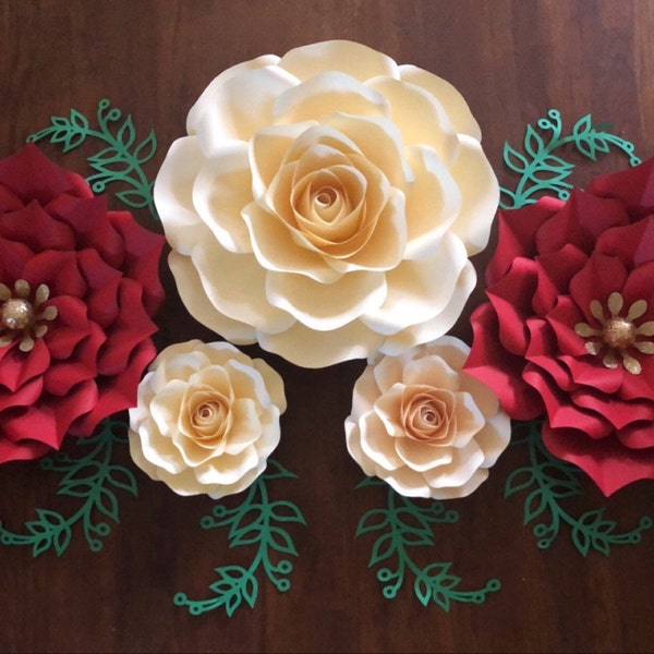 SVG DXF Petal 3 Paper Flowers Template Cricut Silhouette Cutting ...