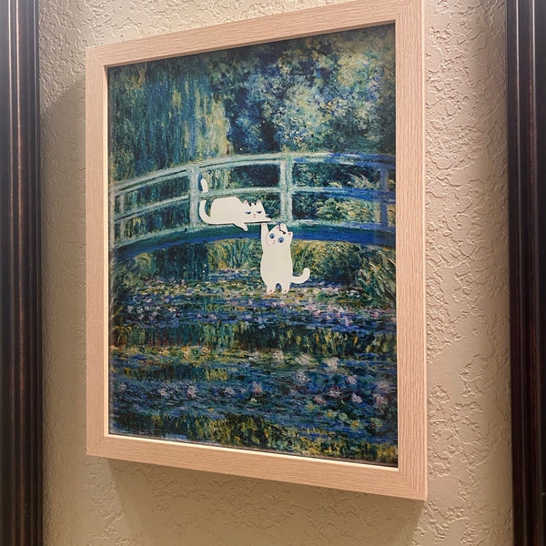 Monet Garden Cat Print, Claude Monet Cat Poster, Cat Art, Animal Poster ...