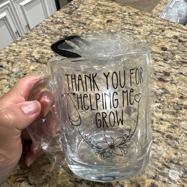 Thank You for Helping Me Grow Nurse Glass Mug for Nursing Instructor ...