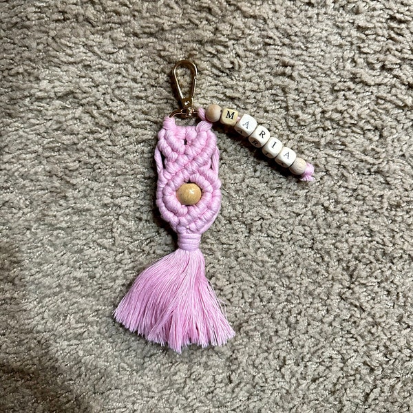 Personalized Macrame Name Keychain: Bridesmaid Proposal Gift ...