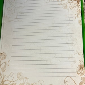 Nice Floral Edged Lined Writing Paper 8.5x11 25 Sheets and Color ...