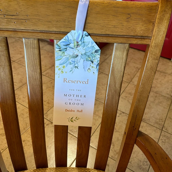 Editable Seating Tag Template, Reserved Seating Tag, Printable Chair ...