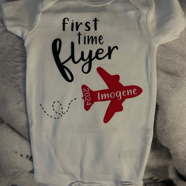 First Time Flyer Personalized Baby Shirt, 1st Time Flying, Baby First ...