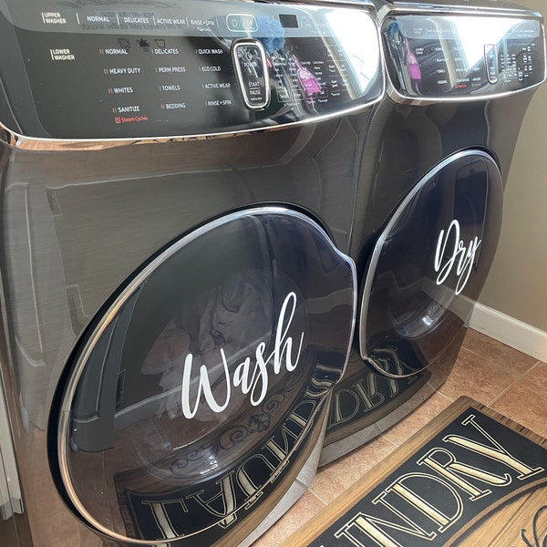 Wash and Dry Decals for Laundry Room Washing Machine and Dryer Decals ...