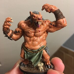 Rat Ogre Large 28mm and 32mm D&D Miniature 3D Resin Printed Dungeons ...