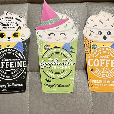 Halloween Coffee Gift Card Printable, Teacher Gift, Staff Gift ...