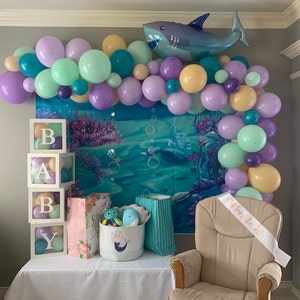 SHARK Balloon Shark Mylar Balloon Under the Sea Party Beach Birthday ...