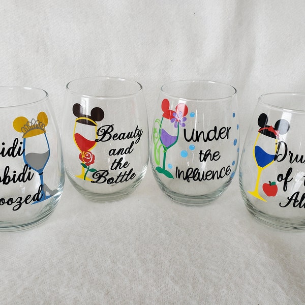 Personalized Disney Princess Inspired Wine Glass, Fairy Tale Wedding ...